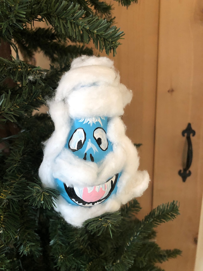 Hand Painted Lightbulb Yeti Christmas Ornaments - Etsy