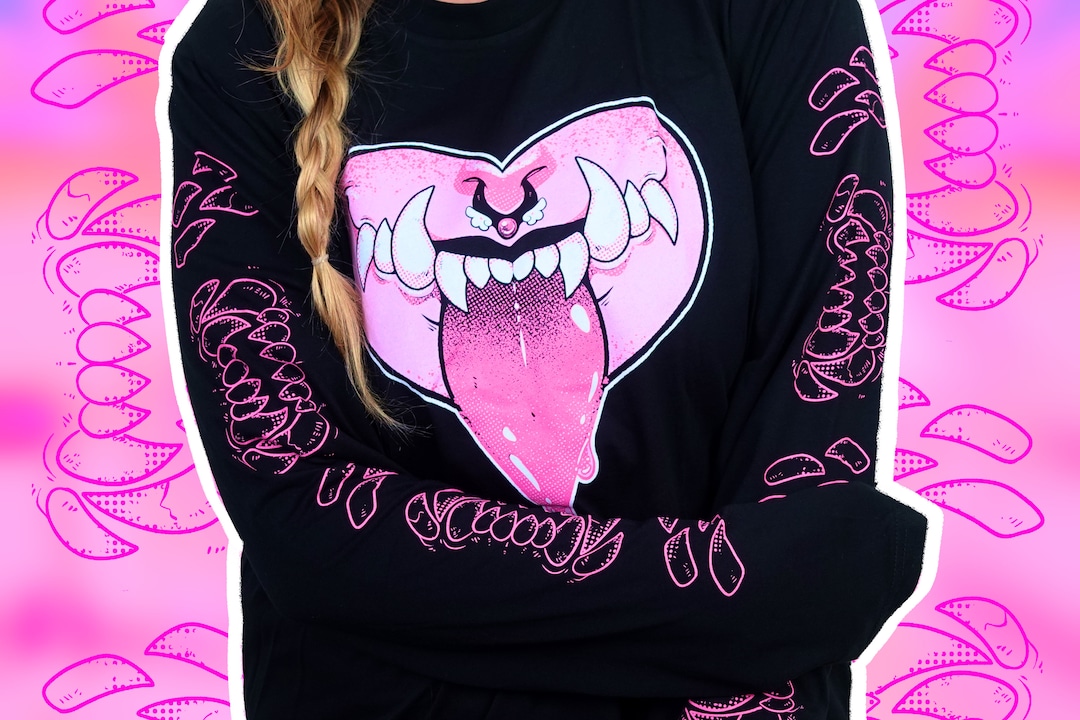 Monster Chomp Long Sleeve Tshirt (sizes S-2XL) ~ Kawaii Monster Girl ...