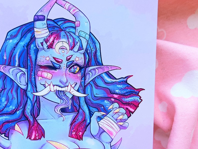 Yokai Amai Demon Oni Japanese Spirit Kawaii Candy Gore Art | Etsy UK