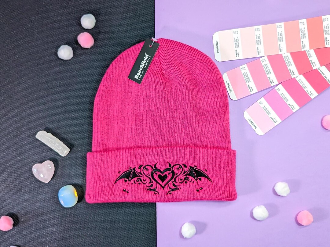 Succubus Wings Inmon Tattoo Beanie Hat in Hot Pink - Etsy