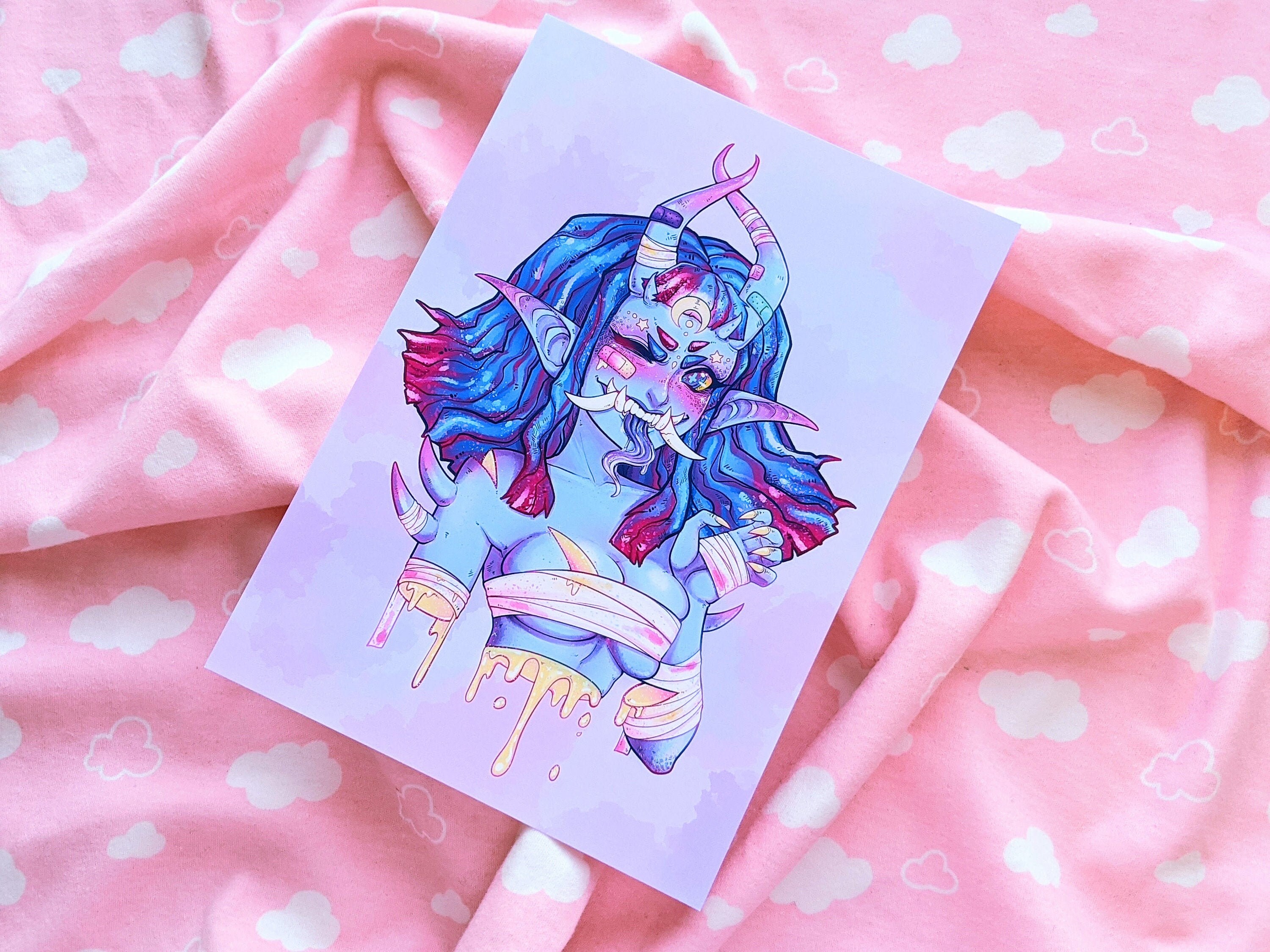 Yokai Amai Demon Oni Japanese Spirit Kawaii Candy Gore Art - Etsy UK