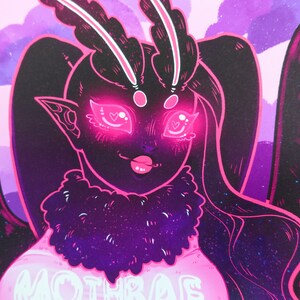 Mothman Pinup Mothbae Sexy Cryptid Creepy Cute Monster Girl Art Print ...