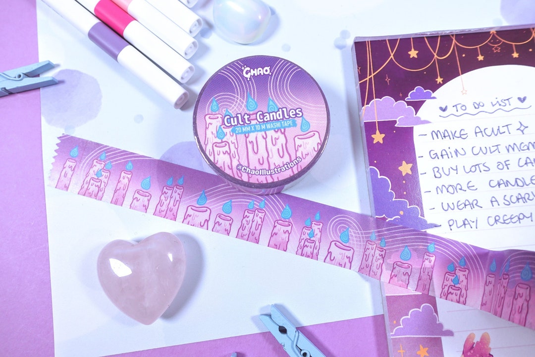 Cult Candles Occult Washi Tape 10m Length 20mm Wide, Japanese ...