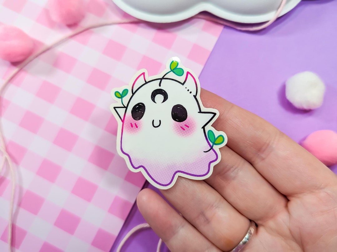 Sprout Ghost Friend Kawaii Clear Vinyl Clear Sticker - Etsy
