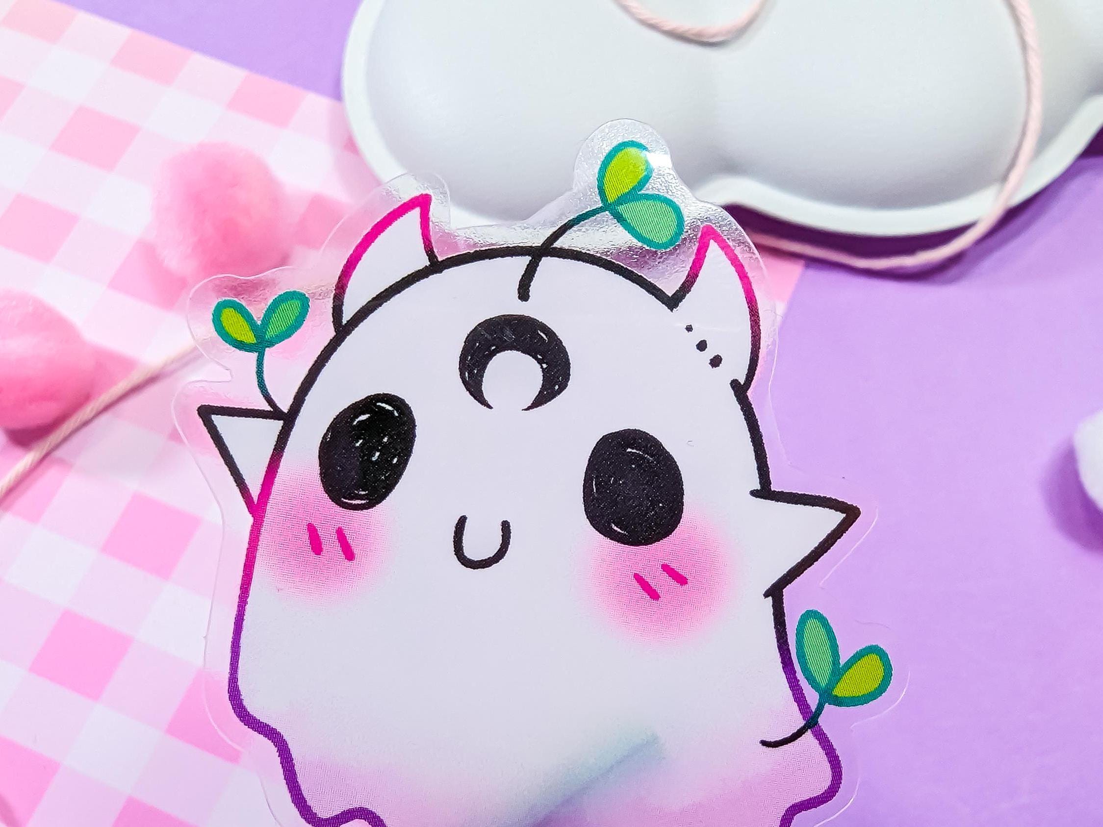 Sprout Ghost Friend Kawaii Clear Vinyl Clear Sticker - Etsy