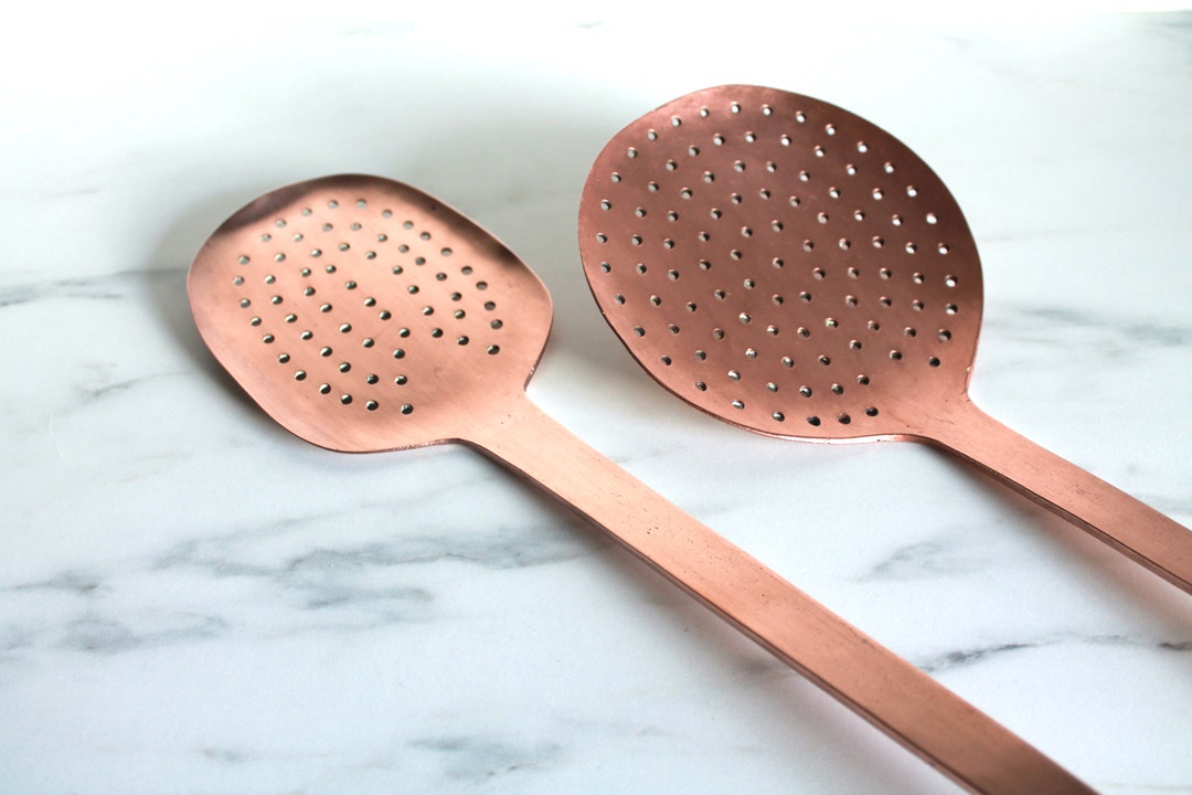 LARGE, Copper Strainers, Set of 2, Antique Copper Utensils, Copper ...