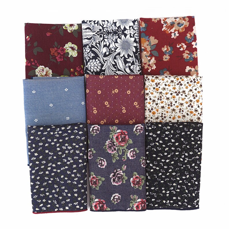 Small Flowers Pocket Squares - Etsy