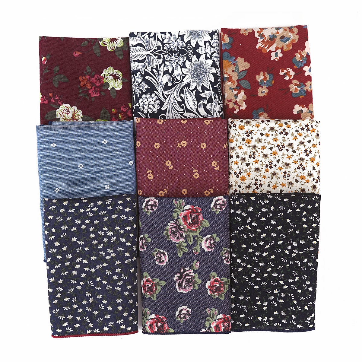 Small Flowers Pocket Squares - Etsy