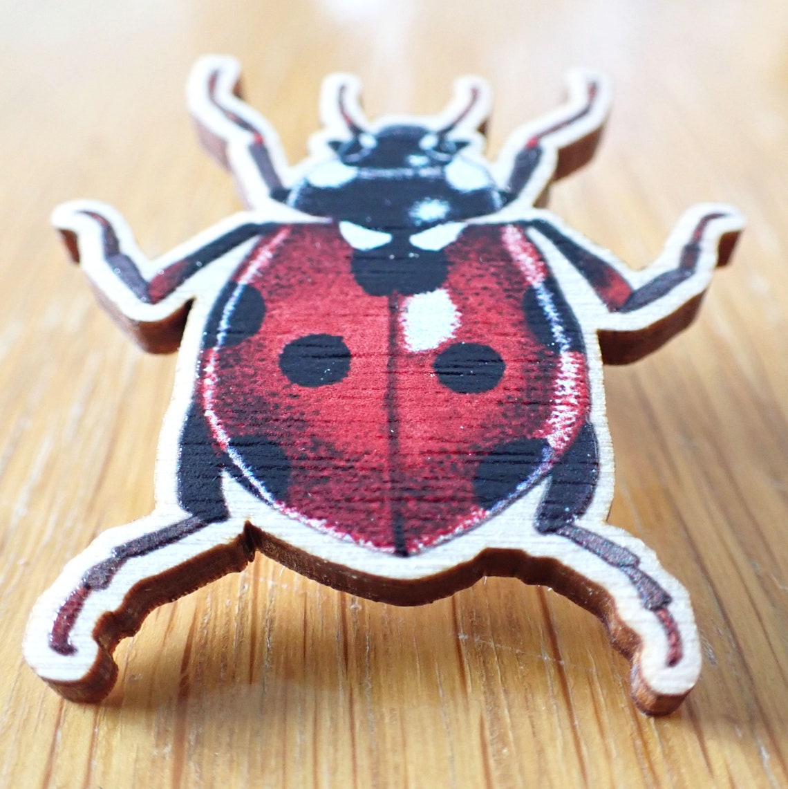 Ladybird Pin Badge Eco Friendly Lovebug Wooden Pin Badge - Etsy