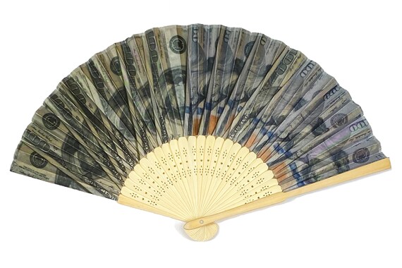 Hundred Dollar Bill Hand Fan Natural Handle | Etsy