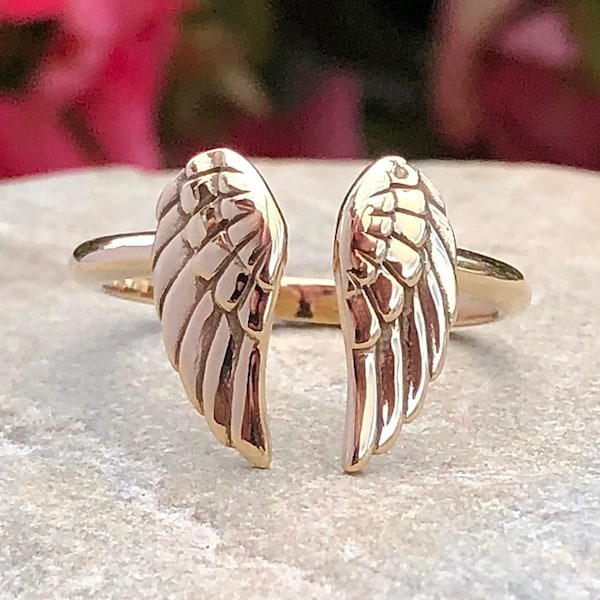 Gold Angel Wing Ring - Etsy
