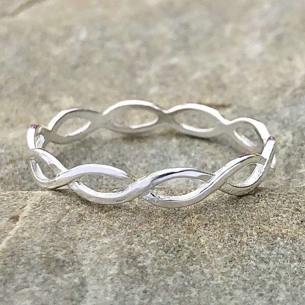 Silver Braided Ring - Etsy