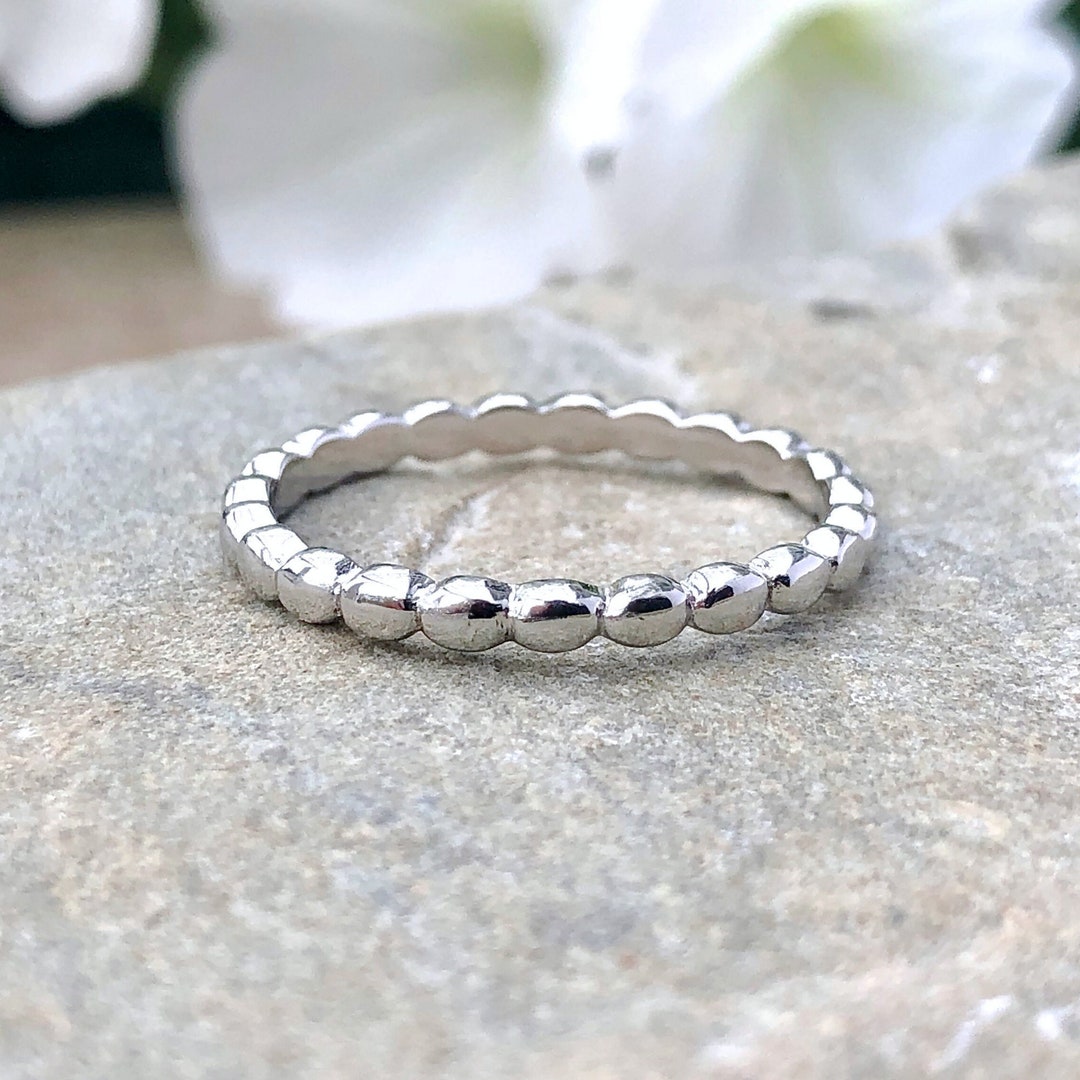 Sterling Silver Bead Ring, Dot Ring, Bubble Ring, Stackable Ring, Minimalist Ring, Bead Band ...