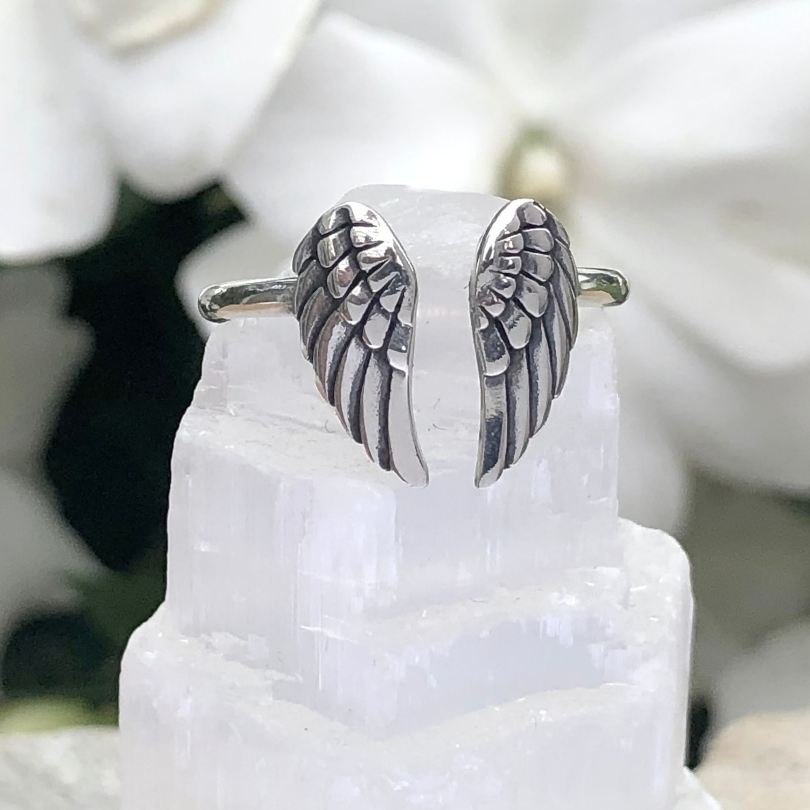 Angel Ring-sterling Silver Adjustable Angel Wings Ring-angel | Etsy