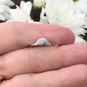 Sterling Silver Sun Ring, Sunrise Ring, Celestial Jewelry, 925 Silver ...