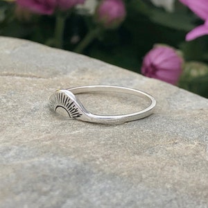 Sterling Silver Sun Ring, Sunrise Ring, Celestial Jewelry, 925 Silver ...
