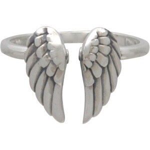 Angel Ring-sterling Silver Adjustable Angel Wings Ring-angel Wings Ring ...
