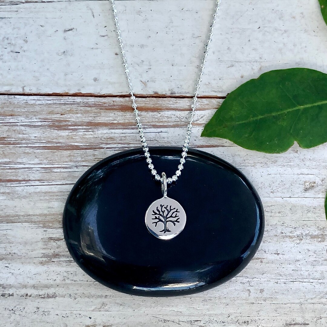 Tiny Silver Tree of Life Necklace Sterling Silver Tree of Life Charm ...