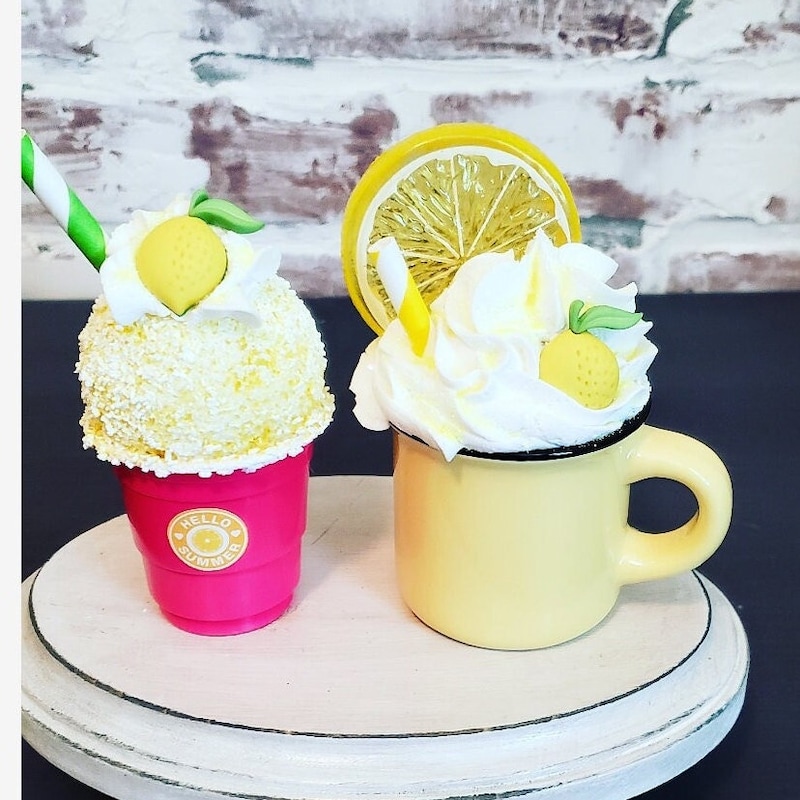 Lemon Tiered Tray Decor - Etsy