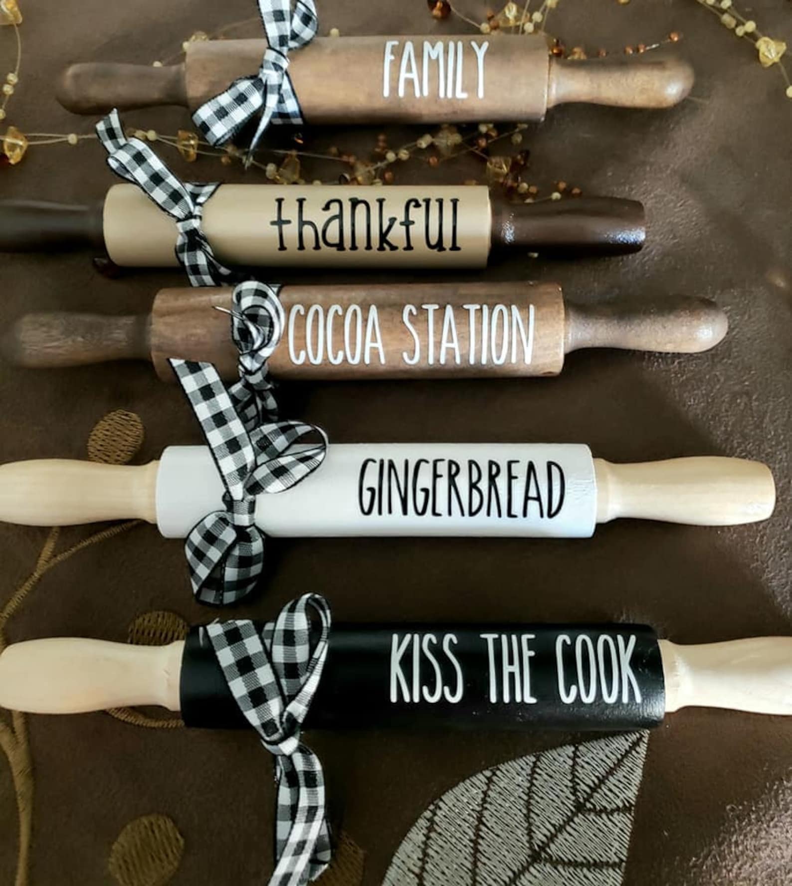 Mini Wooden Rolling Pins/custom/tiered Tray Decor/custom/mini - Etsy