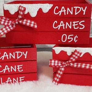 Candy Cane Crates/candy Dishes/tiered Tray Decor/christmas Tray/fake ...
