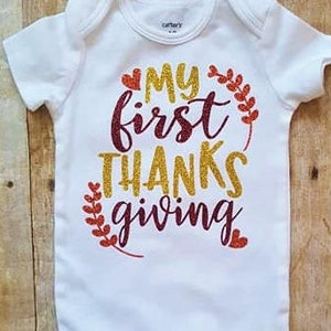 My First Thanksgiving Outfit/turkey Day Shirt/thanksgiving Headband ...