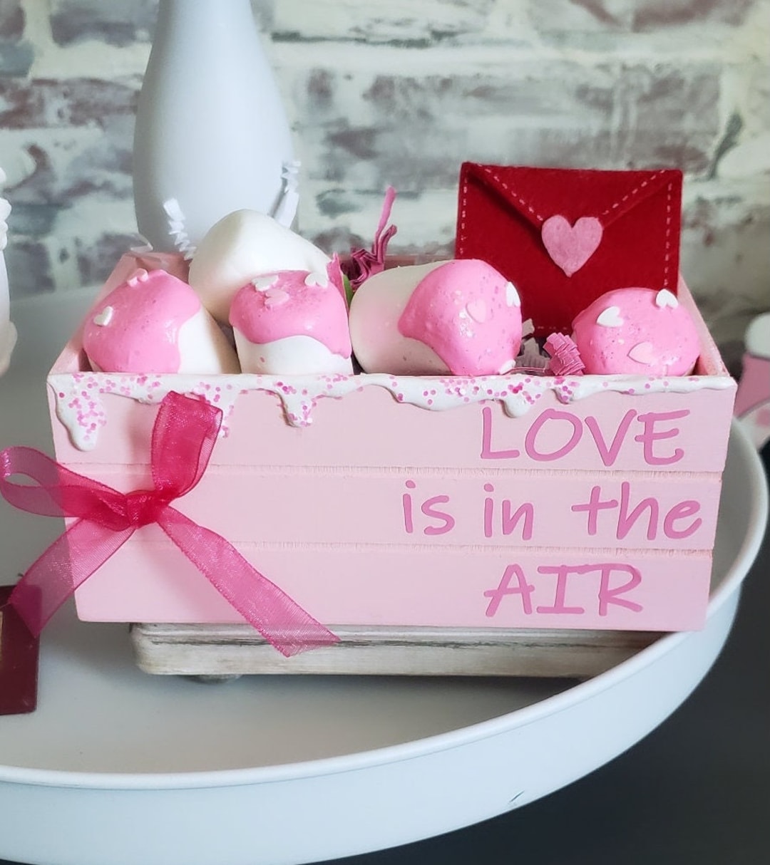Valentines Tiered Tray Decor / Mini Wood Crate for Trays / Love Letters ...