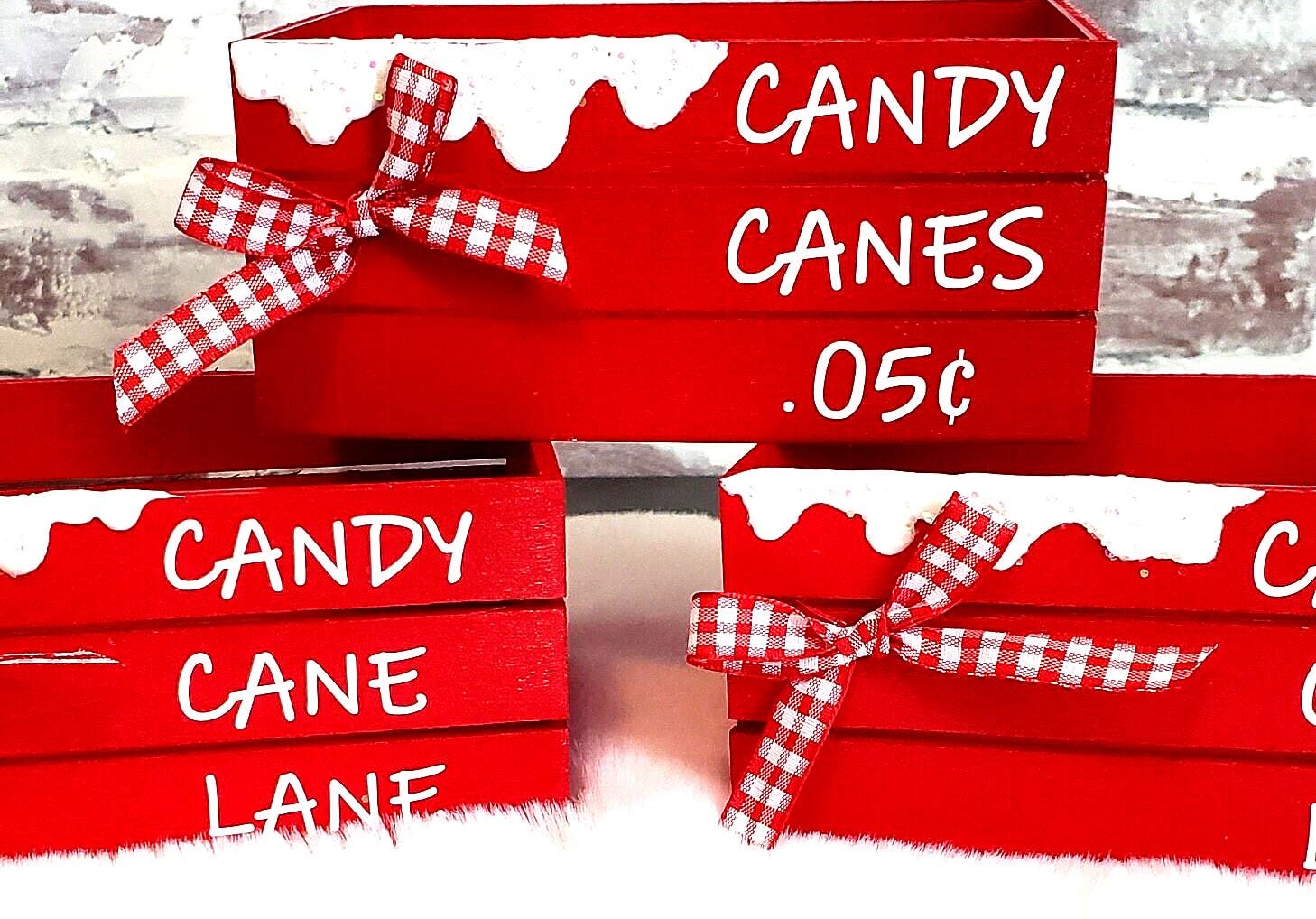 Candy Cane Crates/candy Dishes/tiered Tray Decor/christmas Tray/fake ...