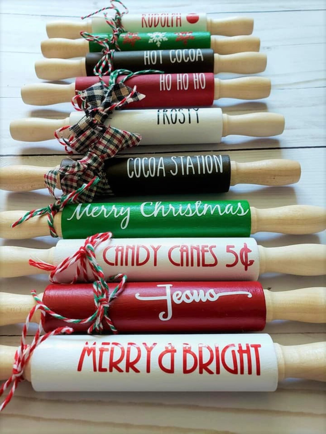 Tiered Tray Decor for Kitchen/christmas Mini Wooden Rolling Pins/fall ...