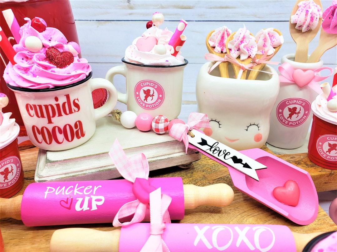 Valentine Tiered Tray Decor/cupid Display/mini Rolling Pins/rae Dunn ...