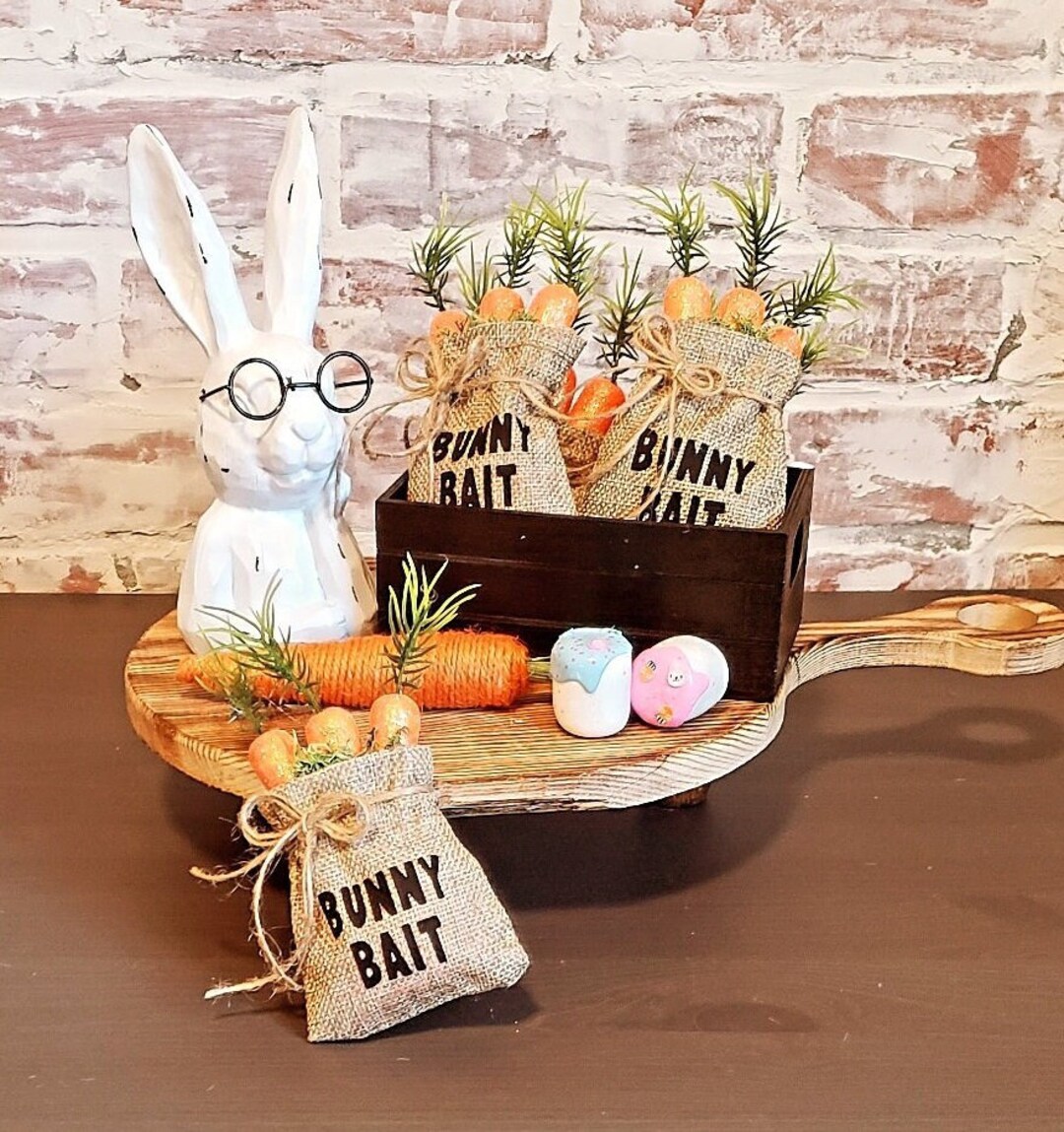 Tiered Tray Easter Spring Decor/bunny Bait Sacks/carrot Patch/peeps ...