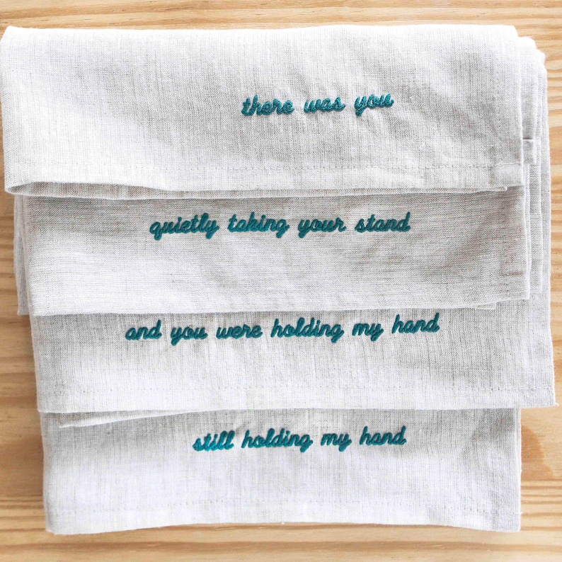 Personalised Handwriting Napkins – Custom Embroidered Linen Keepsake ...