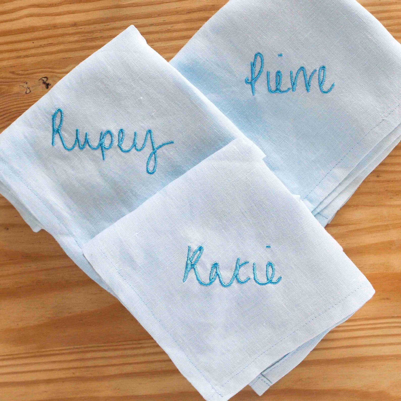 Personalised Handwriting Napkins – Custom Embroidered Linen Keepsake ...