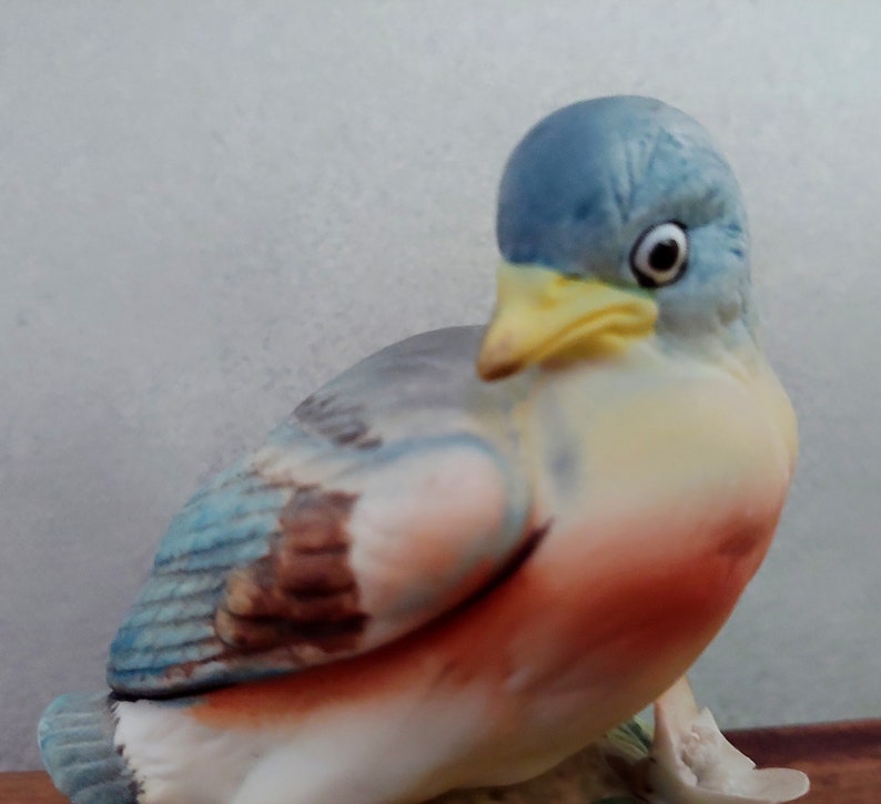 Lefton China Bluebird Figurine - Vintage Porcelain Bird Statue - Retro ...