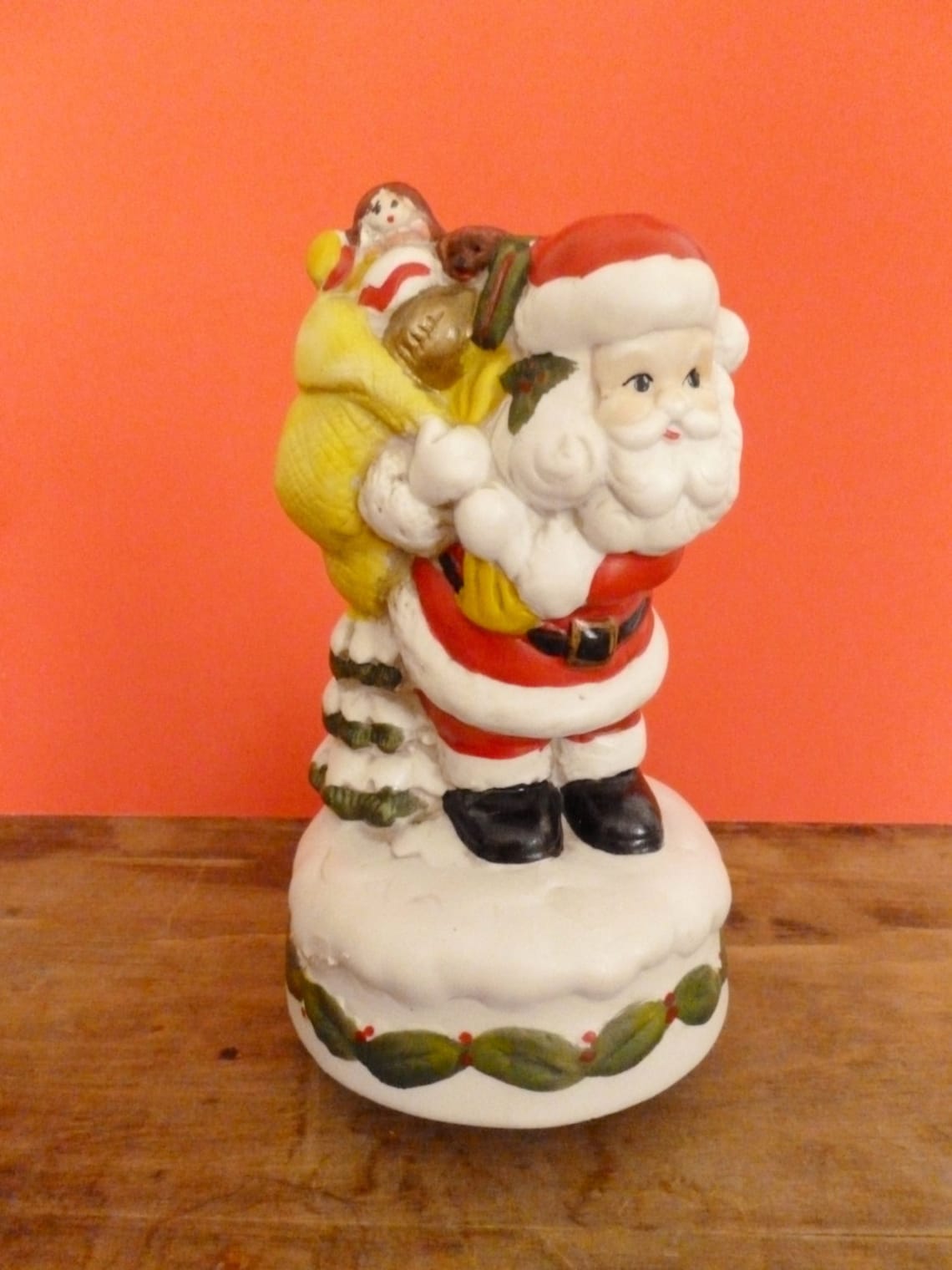 Vintage Ceramic Santa Claus Music Box Plays Here Comes Santa Claus - Etsy