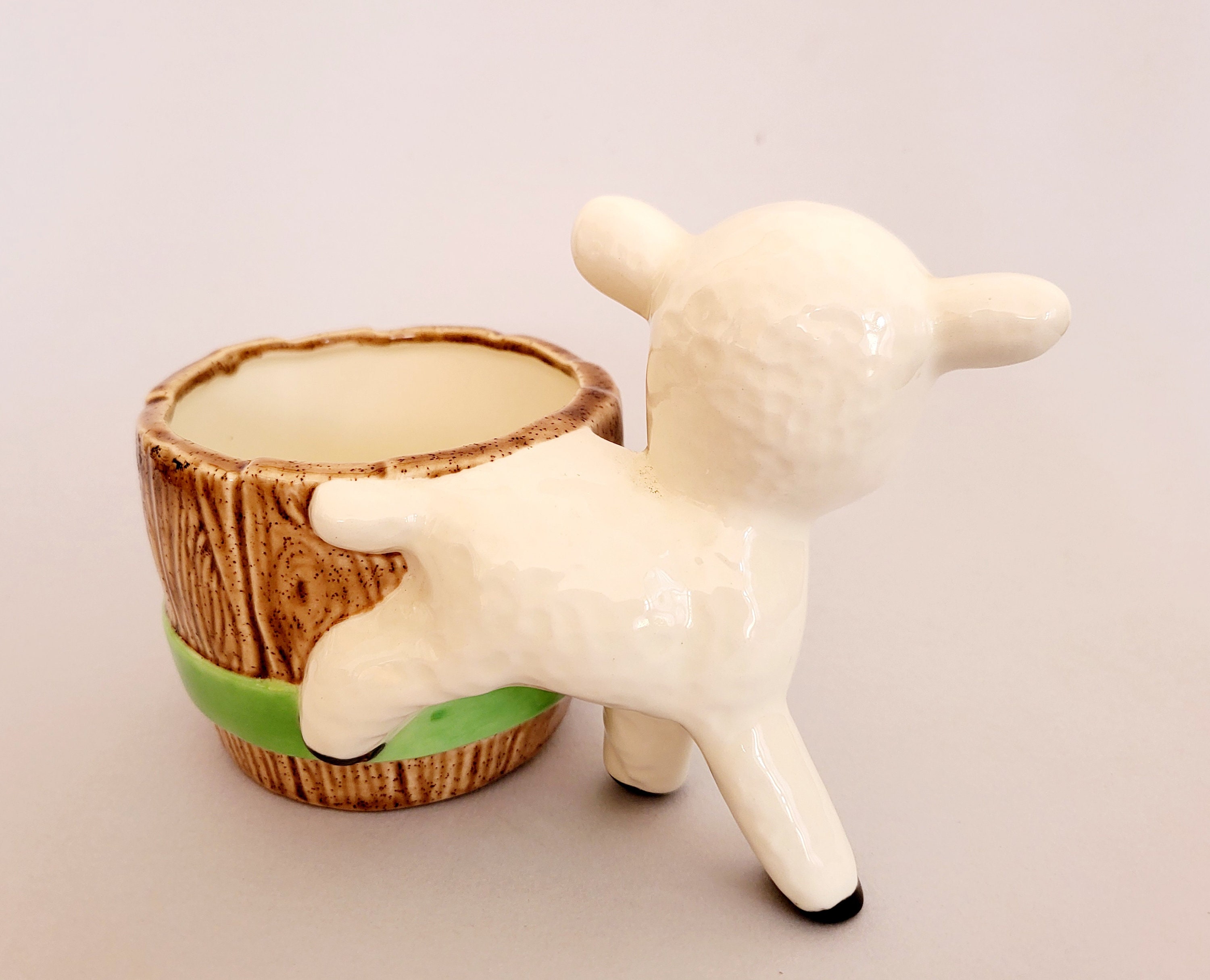 Lamb Flower Pot High Gloss Ceramic Planter - Retro Home Decor - Baby ...