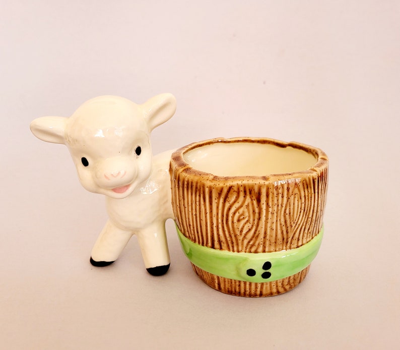 Lamb Flower Pot High Gloss Ceramic Planter - Retro Home Decor - Baby ...