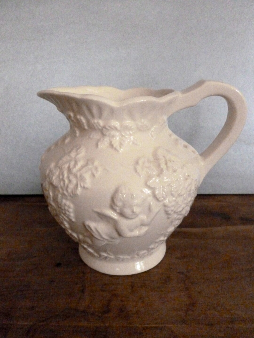 Vintage Lefton Ceramic Miniature Pitcher - off White Pitcher With ...