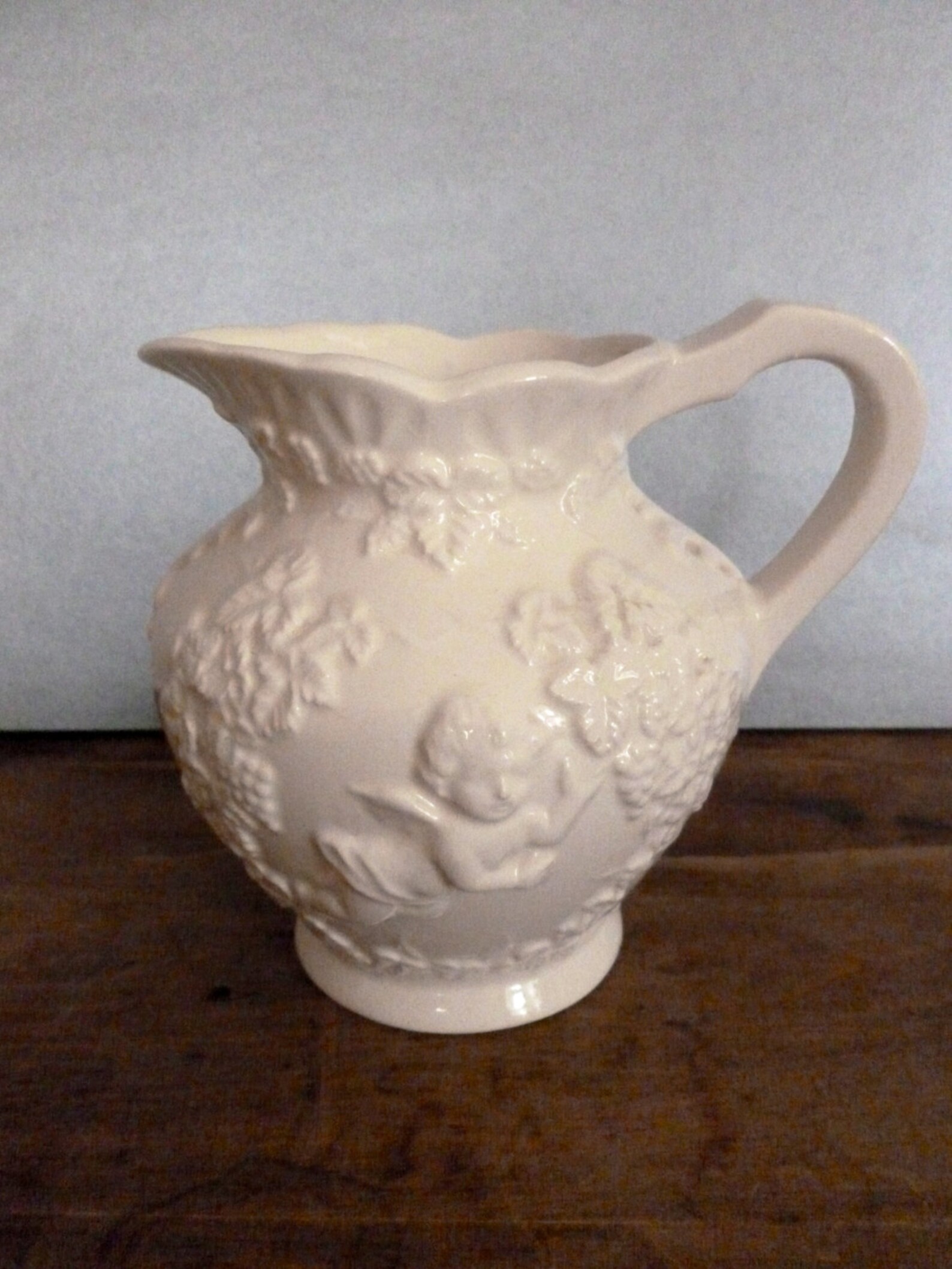 Vintage Lefton Ceramic Miniature Pitcher - off White Pitcher With ...
