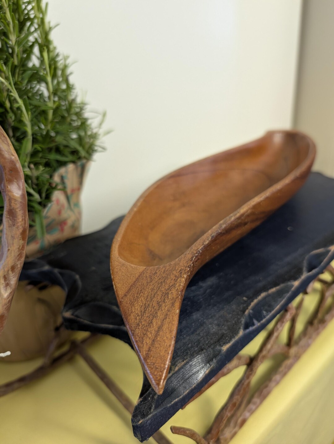 Vintage Curved Mid Century Monkey Pod Wood Tray - Etsy