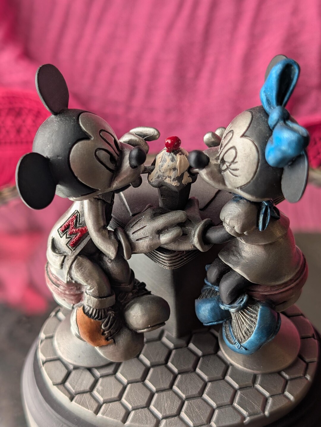 RARE Disney Mickey & Minnie "sippin' Soda" Collectible Chilmark Pewter ...