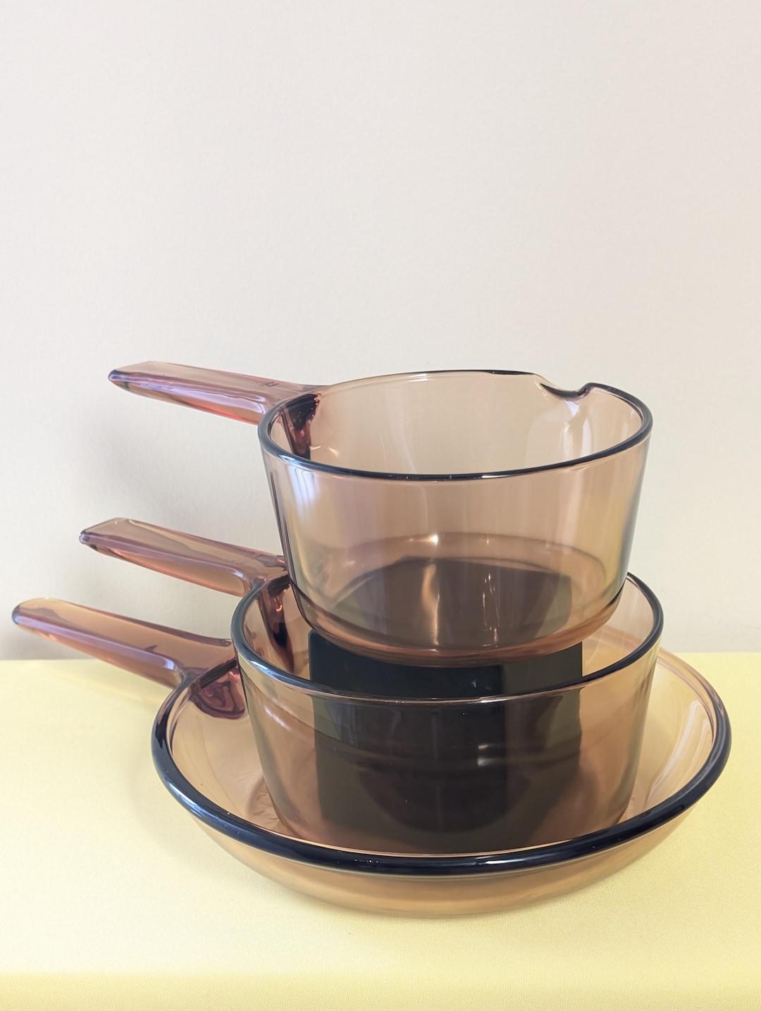 Vintage Amber Vision Cookware Set | Corning Glass USA & France | 1L, 1 ...