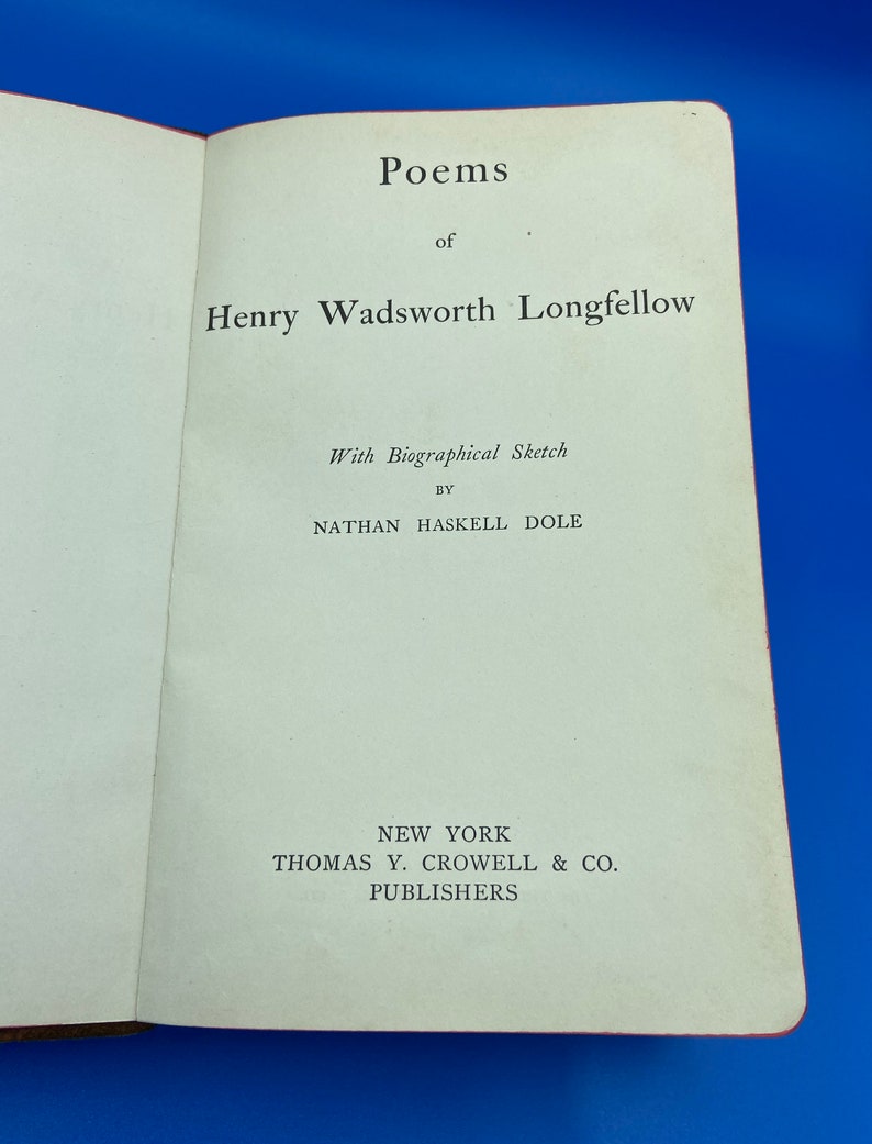 Poems of Henry Longfellow copyright 1893 / 1901 suede cover | Etsy