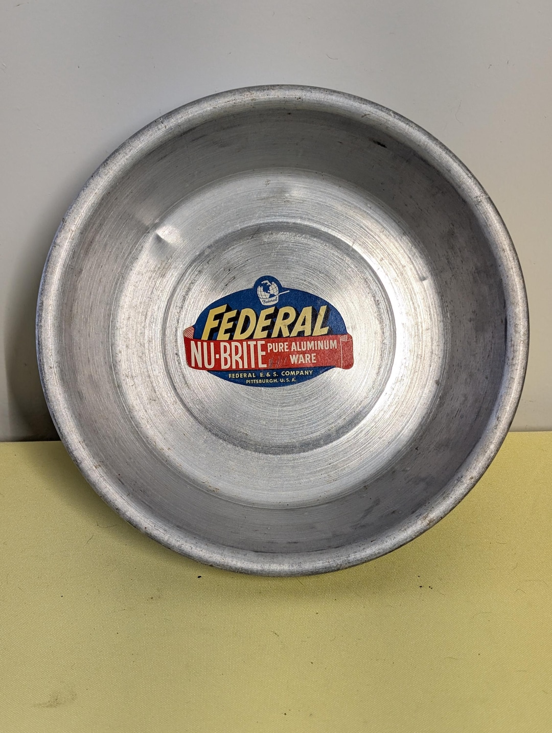 Vintage Federal Nu-brite Aluminum Mixing Bowl | 10" Midcentury ...