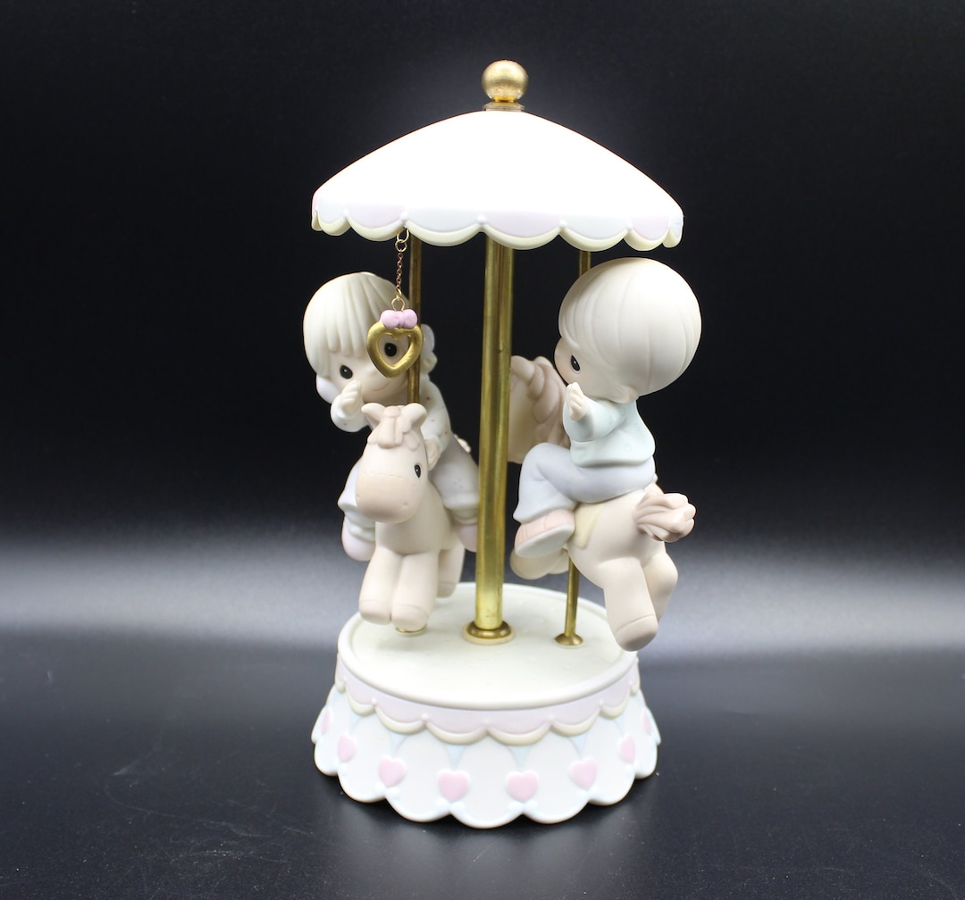 Vintage 1995 Precious Moments Carousel "love Makes the World Go Round" Figurine, Collectible ...
