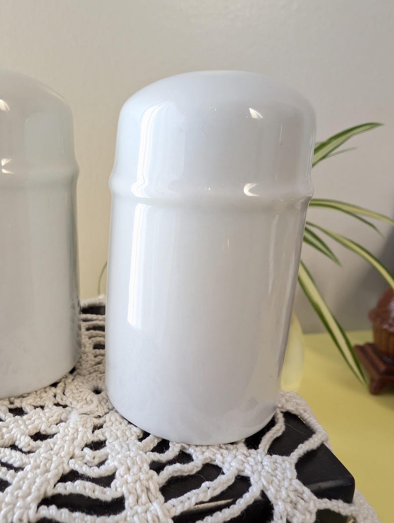 White Ceramic Salt & Pepper Shaker Set | Minimalist Cylinder Shakers ...