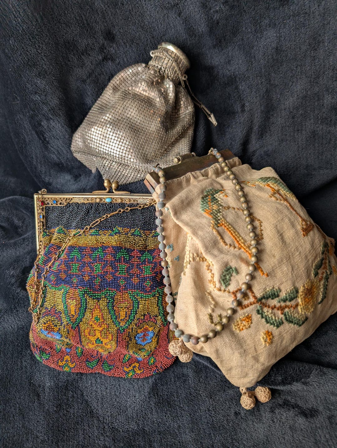Antique Purses | Whiting & Davis Mesh Bag, Art Deco Beaded Handbag, or ...