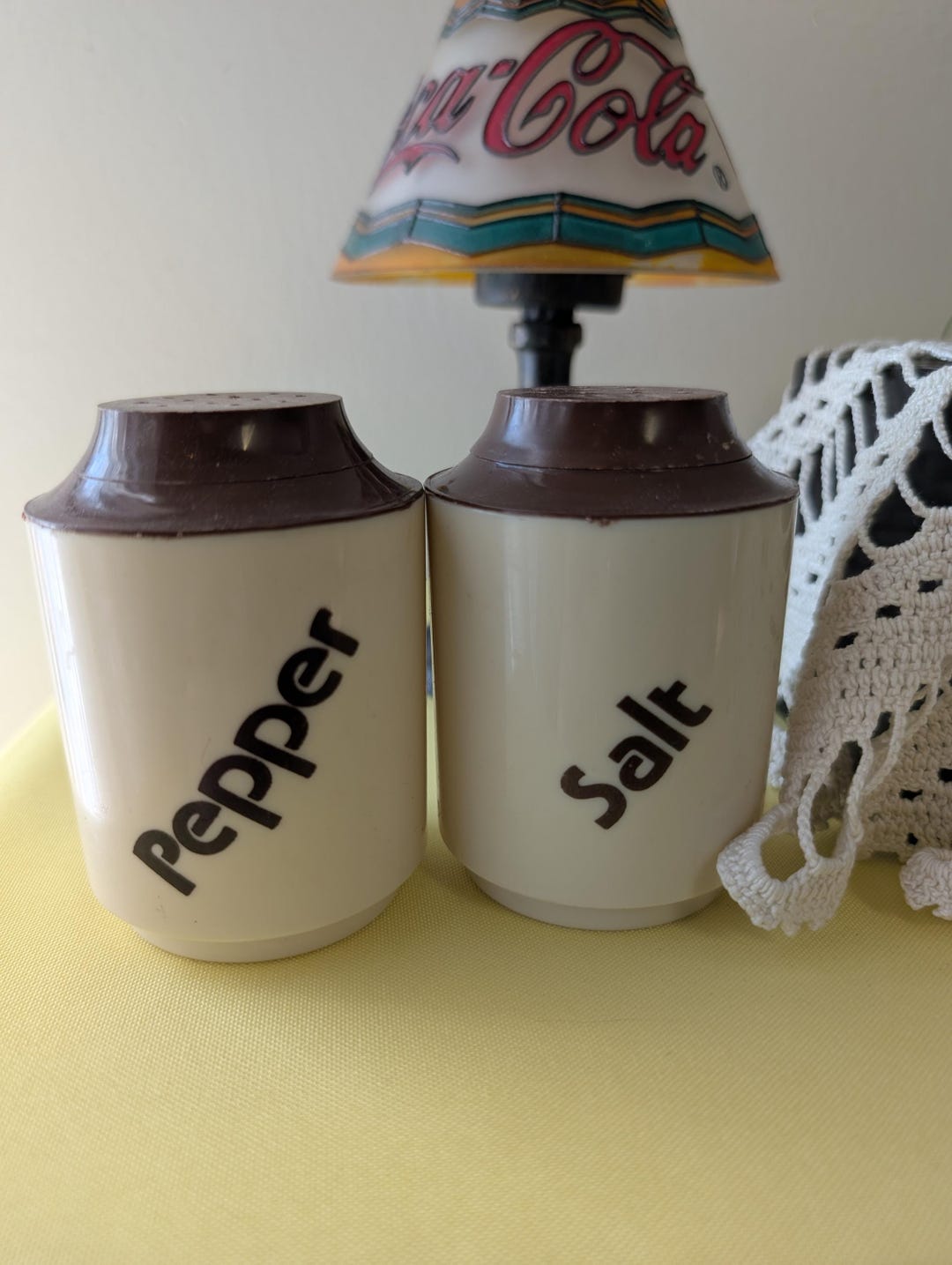 Vintage Salt and Pepper Shakers | 1970s Plastic Kitchenware | Brown and ...