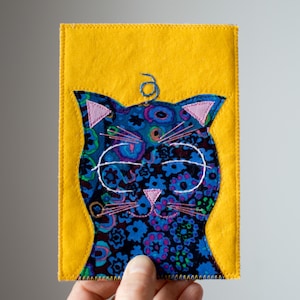 8 PDF Patterns for Fabric Cat Portrait Postcards / Raw Edge Applique ...