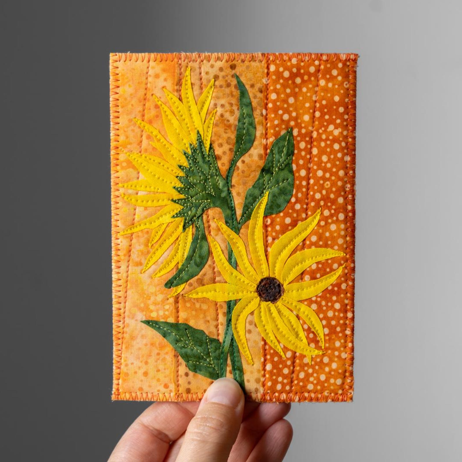 PDF Pattern for Quilted Fabric Postcard With Sunflowers / PDF Postcard ...